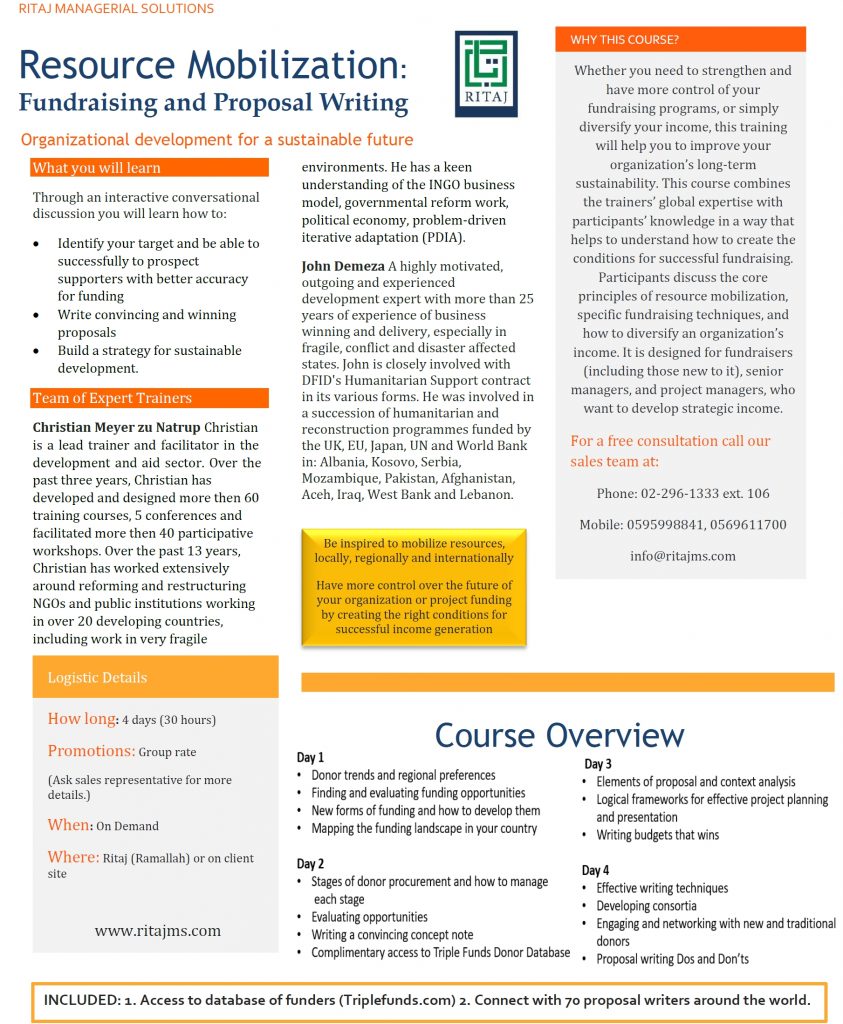 Resource Mobilization - Ritaj Managerial Solutions